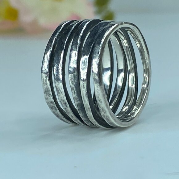 Jewelry | James Avery Sterling Silver Hand Hammered Multiple Bands Ring ...